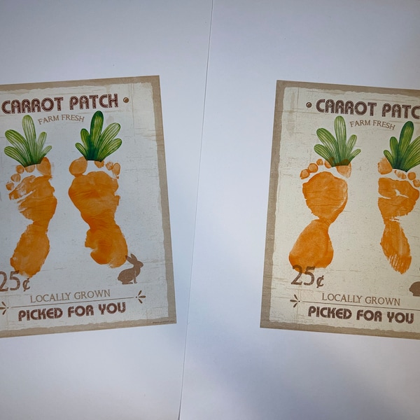 Original Farm Sign Carrot Patch Easter / Footprint Feet Art Craft ...
