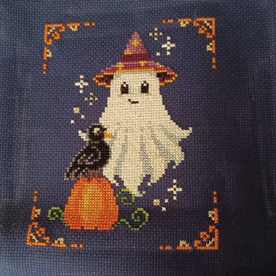 Cross Stitch Halloween Decor 30% Cheaper as a Set Six Cute Ghosts Set ...