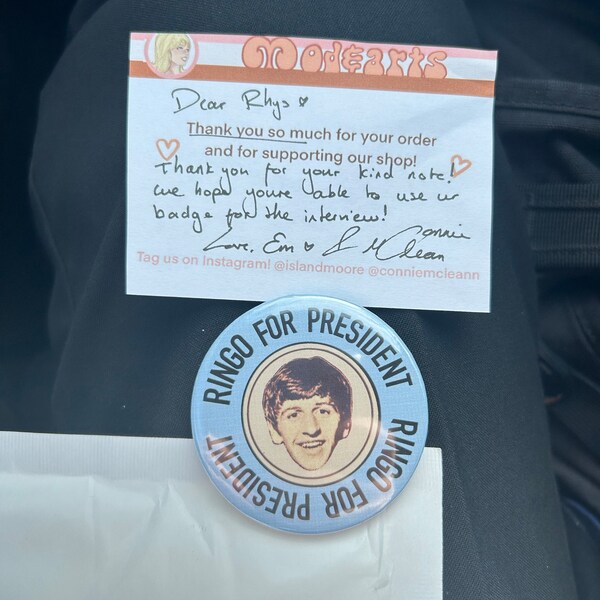 Ringo Starr for President Vintage Badge/ Pin/ Button - Etsy