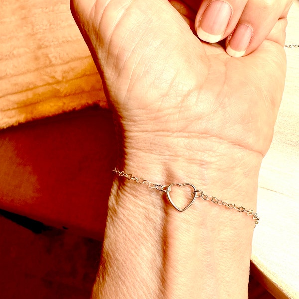 Set of 5 X 14K Gold Filled or 925 Sterling Silver Heart Connector for ...