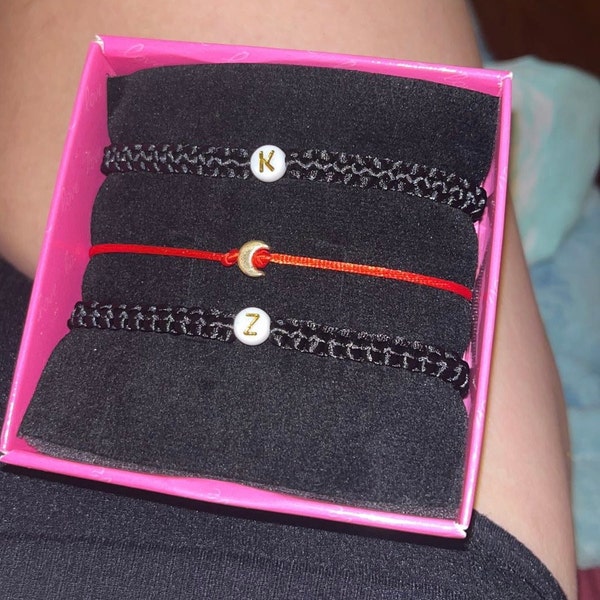 Set of 2 Personalized Initial Bracelets | Custom Partners Bracelet ...