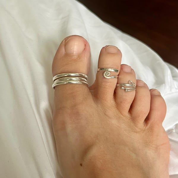Gold Toe Ring Big Toe Any Size Custom Made to Order Multi Loop Spiral ...