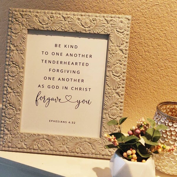 Ephesians 4:32 Scripture Printable Wall Art, Bible Verse Digital Print ...