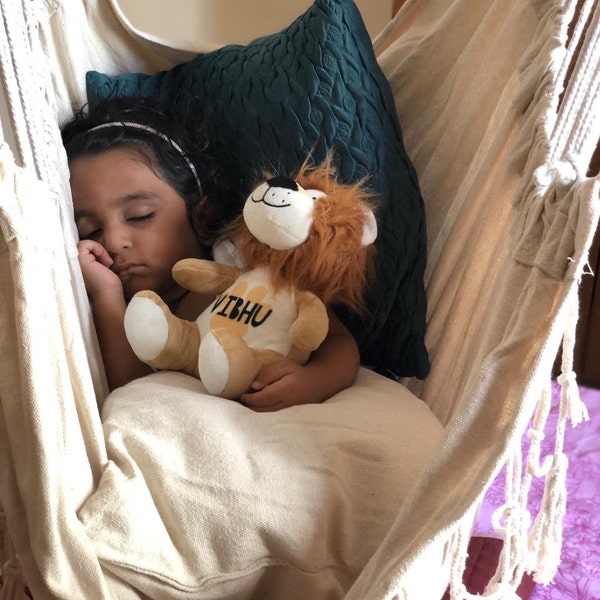 Personalised Lion Teddy, New Baby Gift, Customised Plush Soft Toy, Your ...