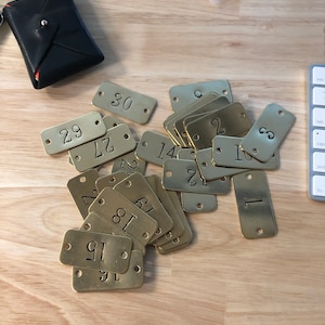 Hand Punched Brass or Aluminum Numbered Tags Custom Numbered Locker ...