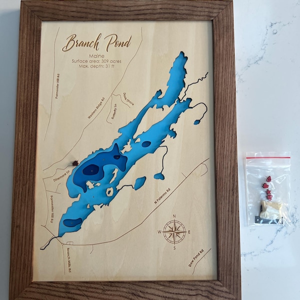 Digital File PDF, SVG Oneida Lake, New York Map, Bathymetric Depth ...