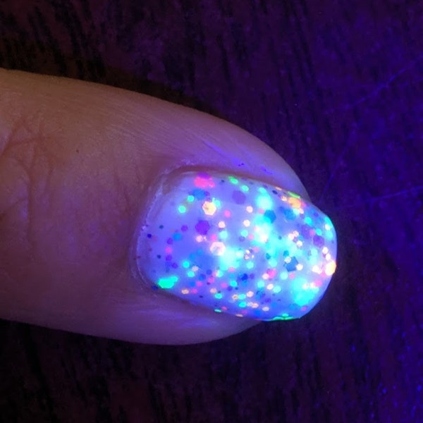 FRECKLES: NEON Uv/blacklight Glitter Pop Nail Polish Topcoat/ Indie ...
