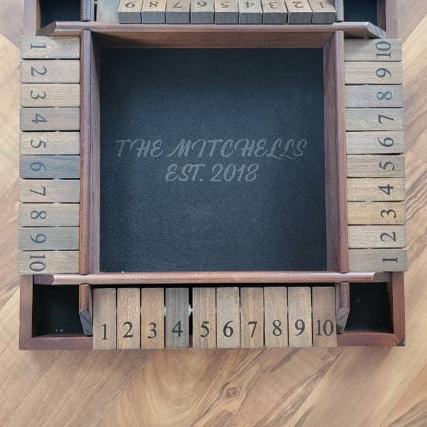 Personalized Large 4-player Shut the Box Game - Etsy