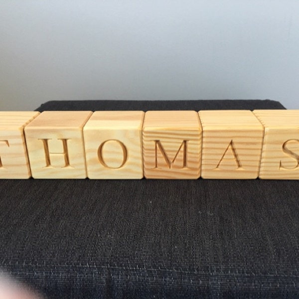 Wood Name Blocks, Personalized Wooden Blocks, Handmade Gift, Natural ...