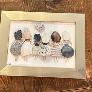 Three Ladies/friends/sisters Large Long-legged Shell Board Art - Etsy