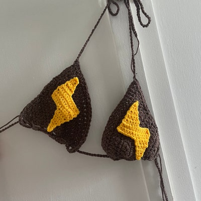 Crochet Lightning Bolt Brooch Pattern - Etsy