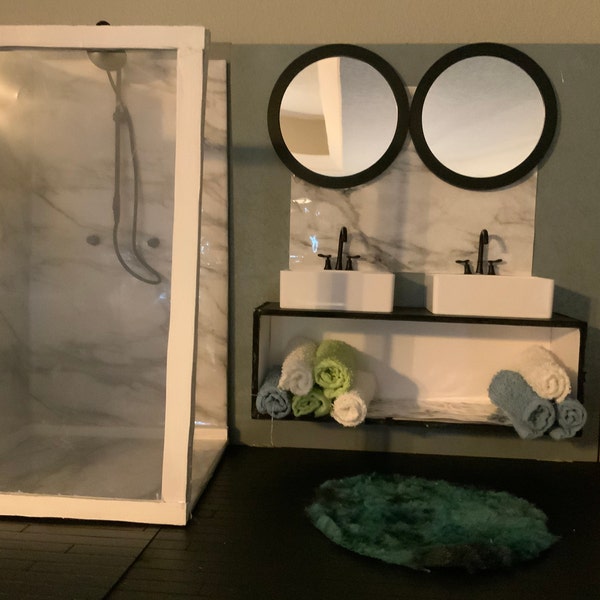 Doll Mirror 1/6 or 1:12 Scale - Modern Mini Doll House Furniture ...