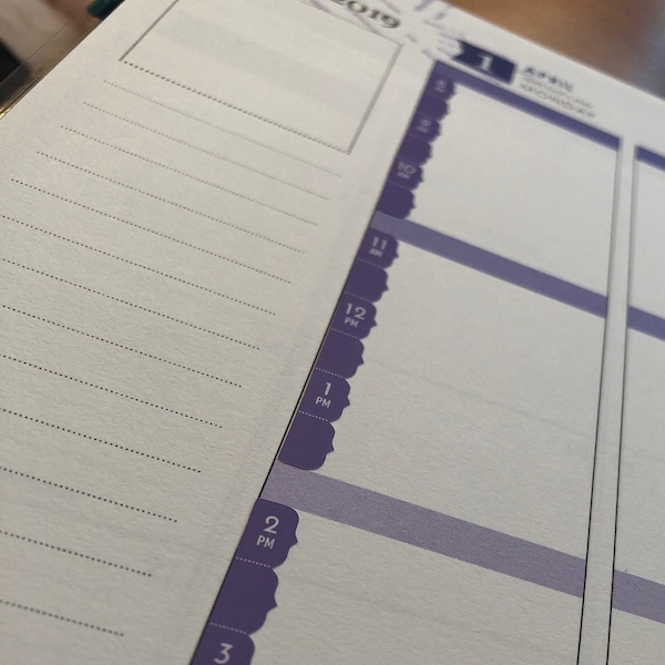 Hourly Time Strips, 6am to 11pm, Time of Day Stickers, for 7x9 Vertical ...