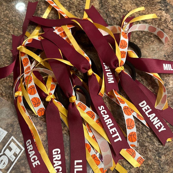 Softball Hair Ribbons, Softball Bows, Softball Hair Ties, Team Ribbons ...