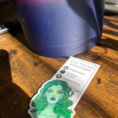 Holographic Medusa Sticker, Vinyl Sticker, Mythology, Fantasy Sticker ...