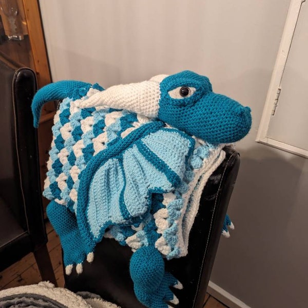 Crochet Dragon Baby Blanket & Lovey Pattern | Amigurumi Comforter Set ...