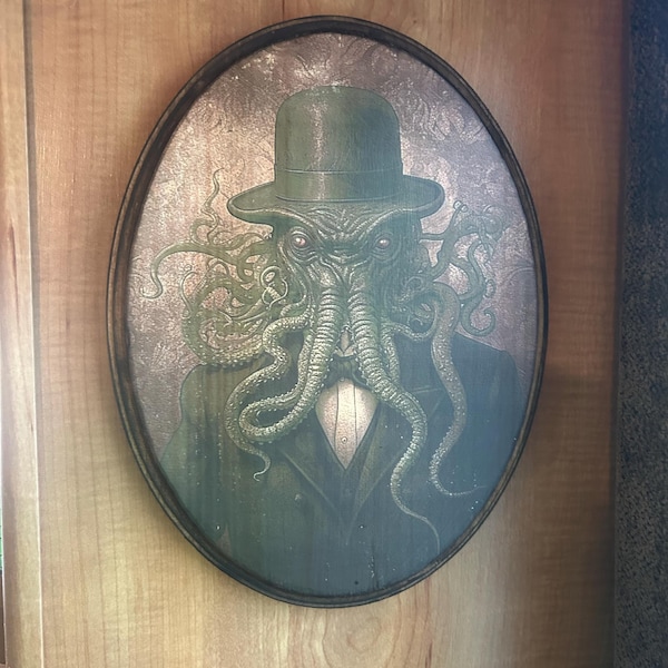Cthulhu Victorian Portrait With Hat - Vintage Style Animal Wall Art ...