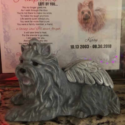 Yorkie Angel Memorial Statue, Yorkshire Terrier, Silky Terrier Dog ...