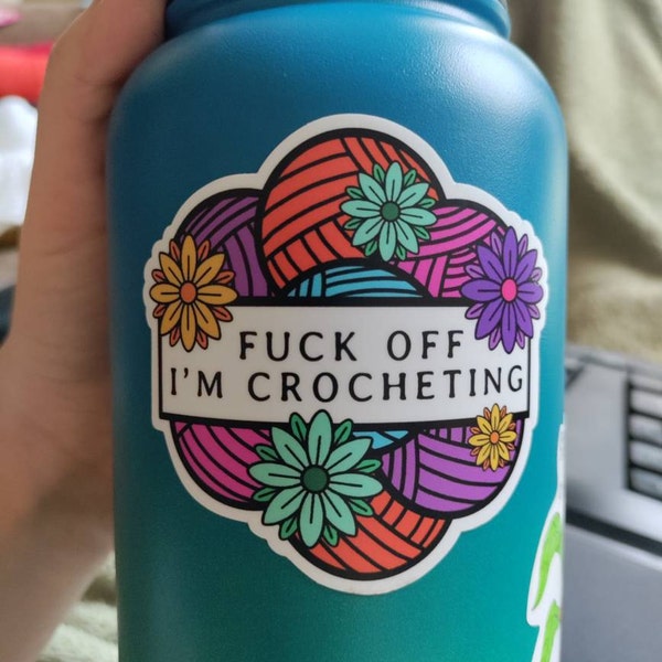 Funny Crochet Vinyl Sticker, Crocheter Joke Gift, Crochet Life Hooker ...