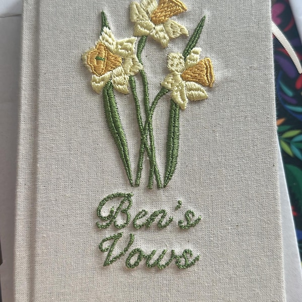 A5 Embroidered Flower Garden Guestbook/memory Book - Hardcover ...
