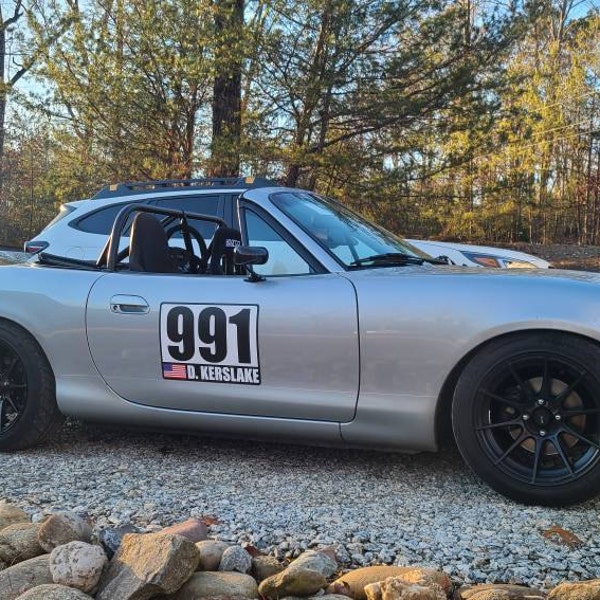 Autocross Numbers Set Track Day Custom Car Race Number, Name, Flag ...