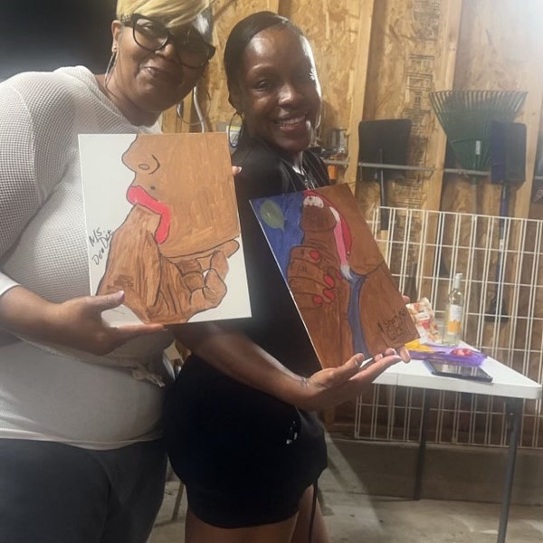 Date Night Ideas, Pre Drawn Canvas, Couples Sip and Paint, Loc Love - Etsy