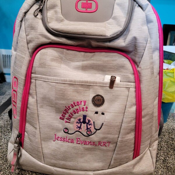 Personalized Nurse Backpack Custom Embroidered Respiratory Radiology ...