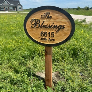 Double Sided or Single Sided Carved Wood Address Sign, Exterior Family ...