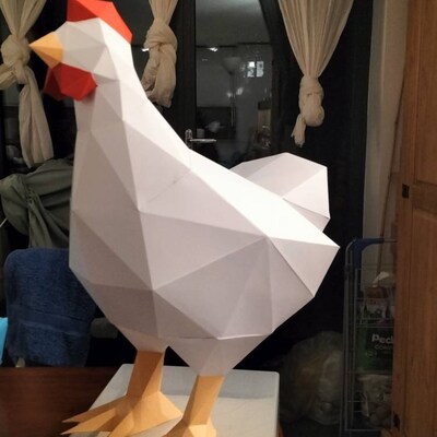 Chicken Papercrafts, SVG/DXF/PDF/ Chicken Templates/ Paper Chicken ...