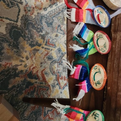 Mini Mexican Sarape Serape Party Favor Ribbon Fabric With Hat Set of 6 ...