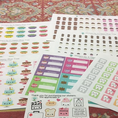 Happy Birthday Cake Reminder Cute Kawaii Planner Stickers for Erin ...