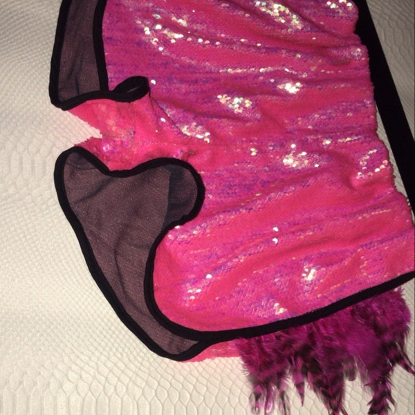 Neon Pink Shiny/matte 5mm Flip up Sequin on Mesh, 54" Inch, Sold by the ...