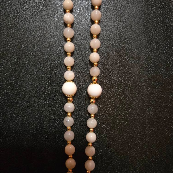 Modern White Catholic Rosary - Gold - Catholic Rosary - Gemstone Rosary ...