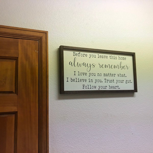 Before You Leave This Home Sign, Entryway Sign, Farmhouse Family Sign ...