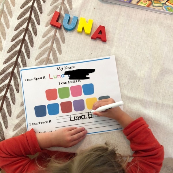 Custom Name Tracing Worksheet for Preschool, Toddler Busy Book Activity ...
