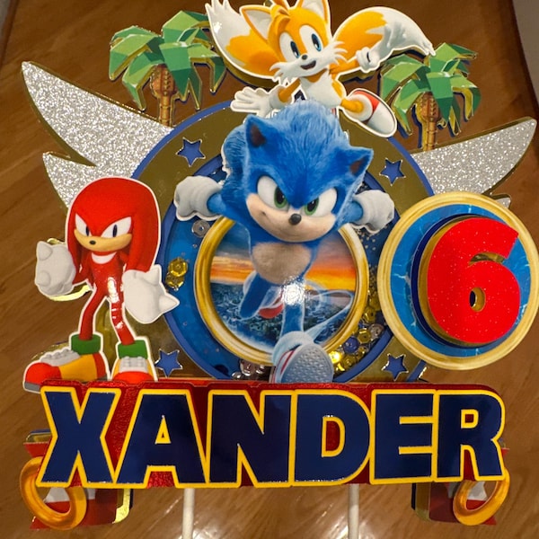 Sonic Cake Topper. Sonic Hedgehog Cake Topper. Sonic Shaker Cake Topper ...