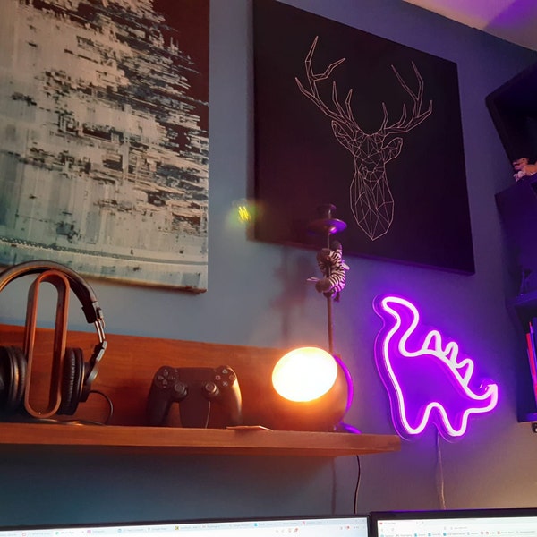 Cute Dinosaur Led Sign, Cute Dinosaur Neon Sign, Wall Decor, Game Room ...