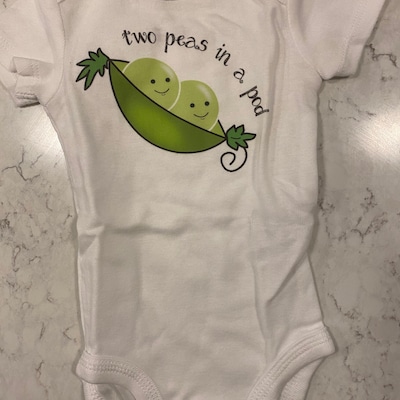 Twin Onesies, Two Peas in a Pod Onesie, Two Peas in a Pod Baby Shower ...