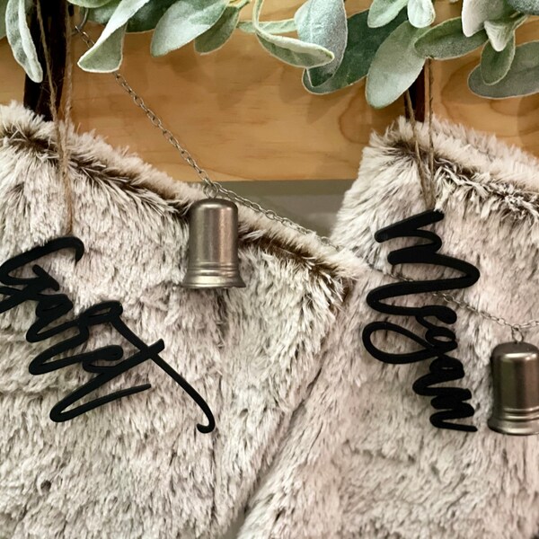 Stocking Name Tags | Christmas Stocking Names | Wood Words | Wood Word ...