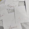 Handwritten Place Names Gold Calligraphy Wedding Place Cards Gold Ink ...