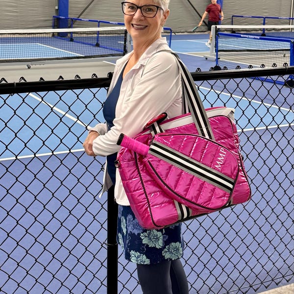 Faux Leather Personalized Pickleball Bag, Classy Pickleball Paddle ...