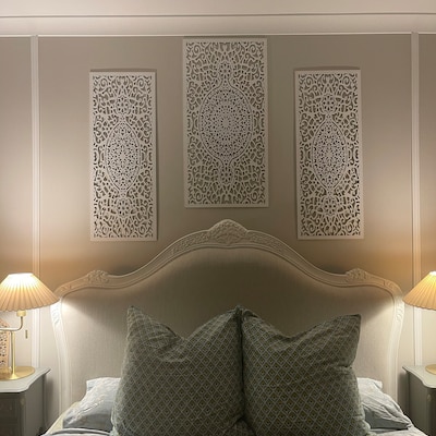 Moroccan Style Wall Panels, Wall Hanging, Wood Home Decor, Lattice ...