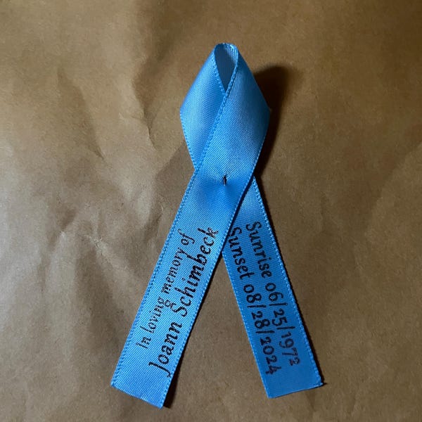 Personalized Pin on Memorial Ribbons - 30 Pin On, Ready to Wear, Custom ...