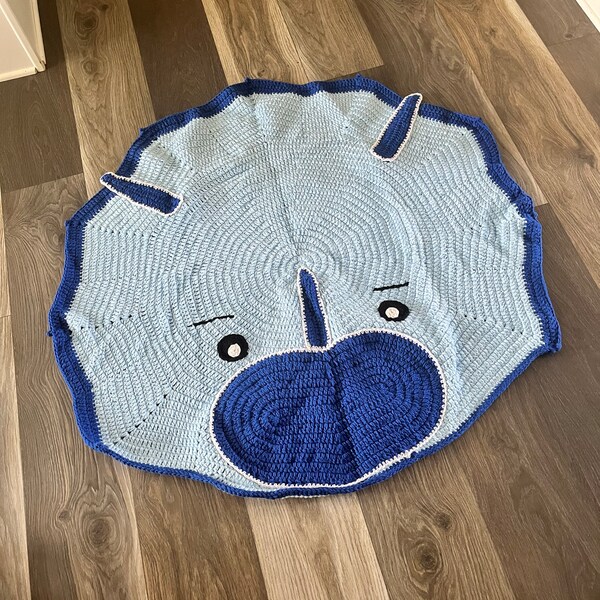 Crocheted Triceratops Dinosaur Rug - Etsy