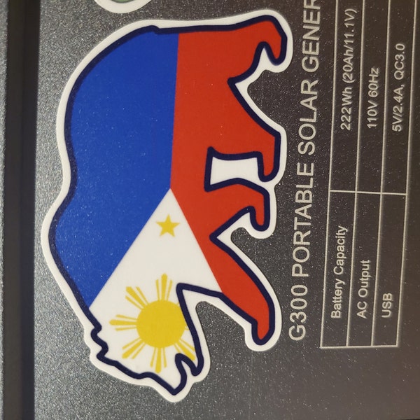 California Bear Filipino Pride 3x1.8inch Sticker | Die Cut ...