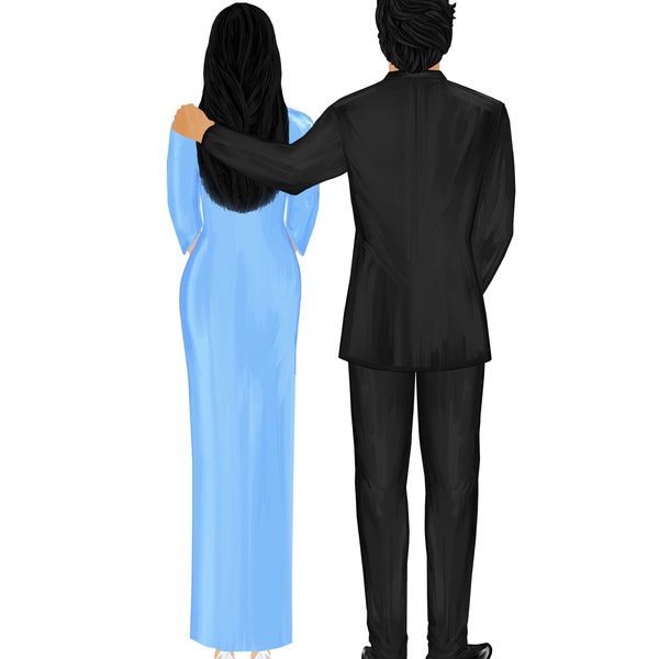 Personalized Bride and Parents Portrait Art PRINT | Mother & Father of ...