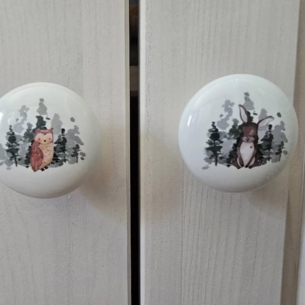 Rabbit Theme Drawer Knobs, Safari Animal Nursery Room Drawer Handles, Nursery Bunny Knobs Decor ...