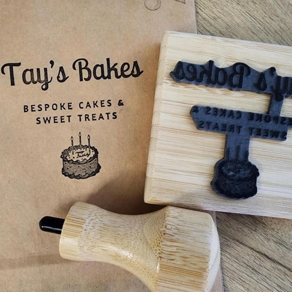 Custom Logo Stamp for Business, Coffee Cup Stamp, Small Business Rubber ...