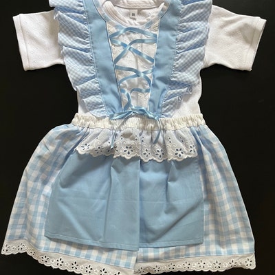Babys First Dirndl, Baby Dirndl, Light Blue Checkered Christening Robe ...