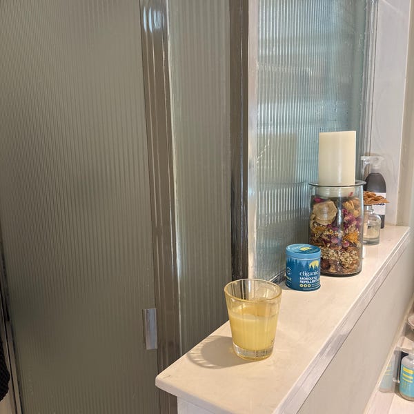Reeded Glass Privacy Screen - Static Cling Frosted Window Film - DIY ...